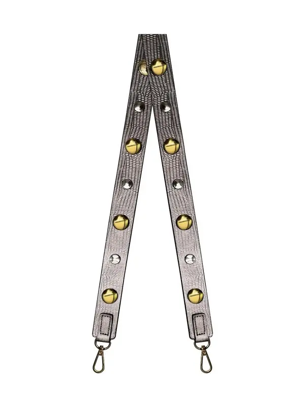 INDIGOLUSH Quimera Leather Strap With Gold Tone Hardware - Silver
