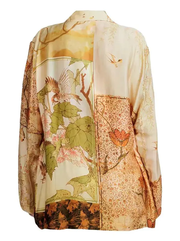 Masnada Floral Print Patchwork Jacket - Neutrals