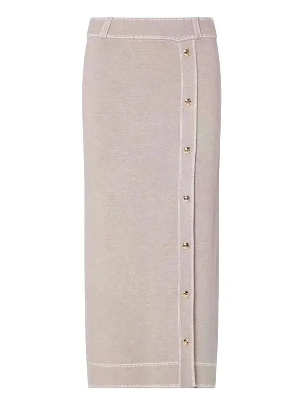 Liu Jo Midi Skirt In Silk Blend - Neutrals