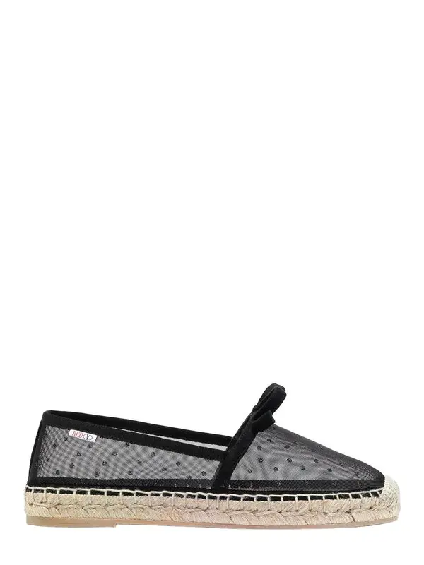 Red Valentino Point D'esprit Mesh Bow Espadrilles - Black