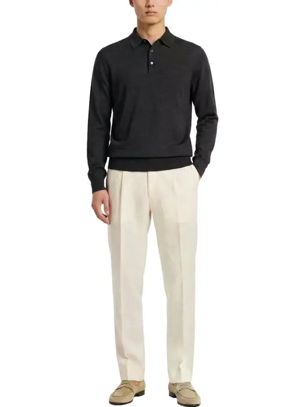 Kiton Long-sleeve Polo Shirt - Grey