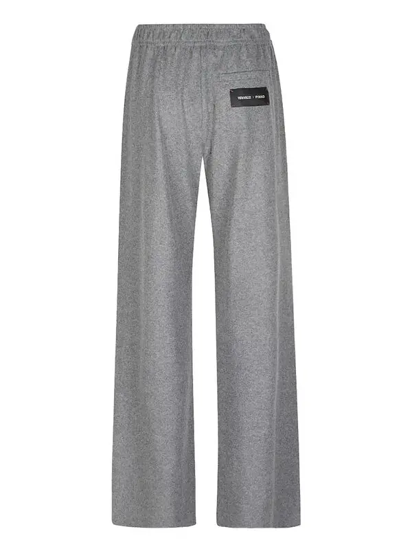 Pinko Logo Patch Wide Leg Trousers - Grey