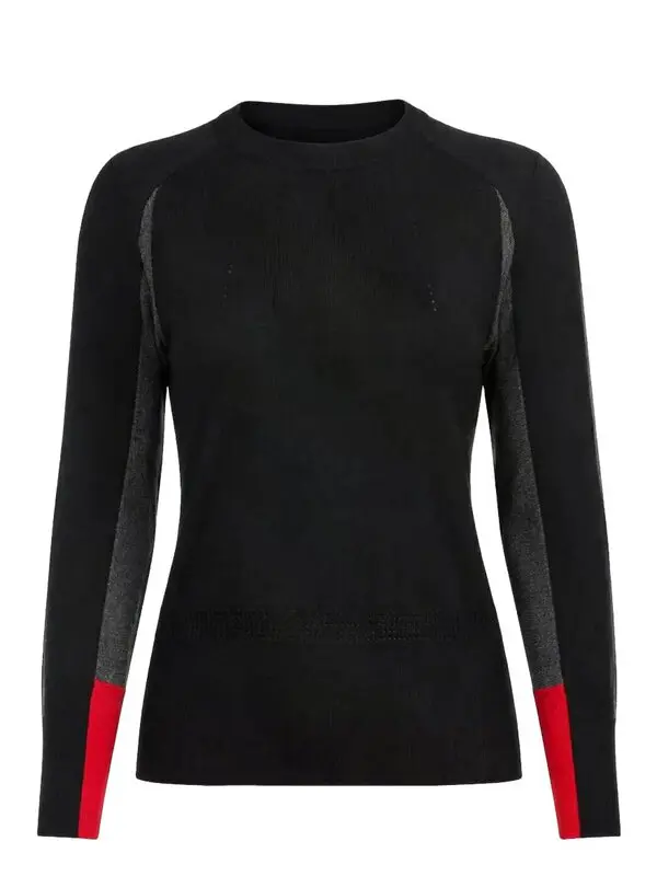 SHIRO SAKAI Colour-block Panelled Fine Knit Sweater - Black