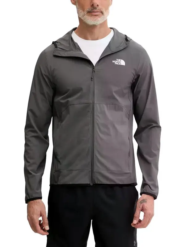 The North Face Logo Print Hooded Jacket - Grey