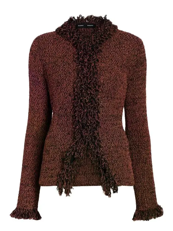 Proenza Schouler Textured Jacquard Nilo Top With Fringe Trim - Brown