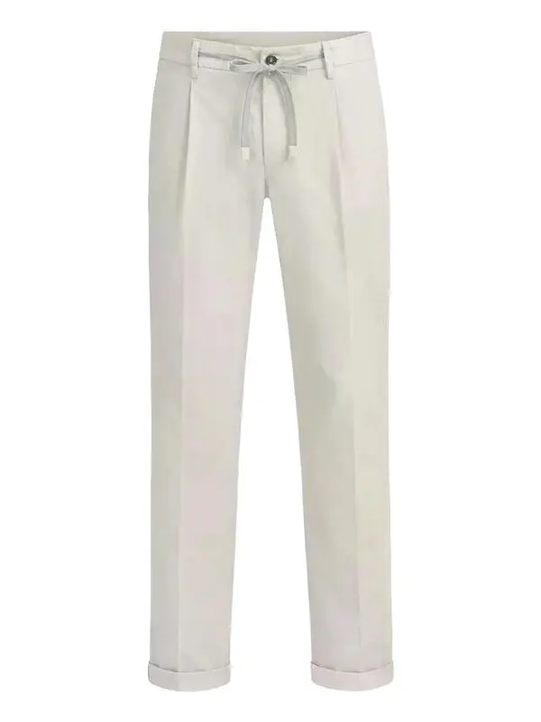 MASON'S Drawstring-waist Twill Trousers - White