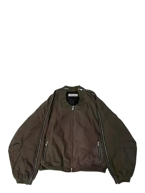 FFFPOSTALSERVICE Ma-1 Bomber Jacket With Zip Details - Brown