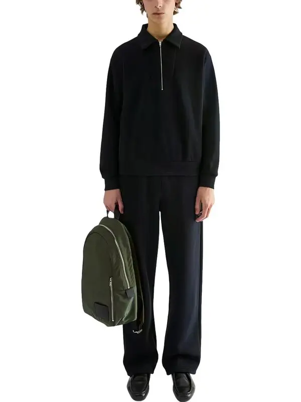 JIL SANDER Monogram-embroidered Jersey Track Pants - Blue