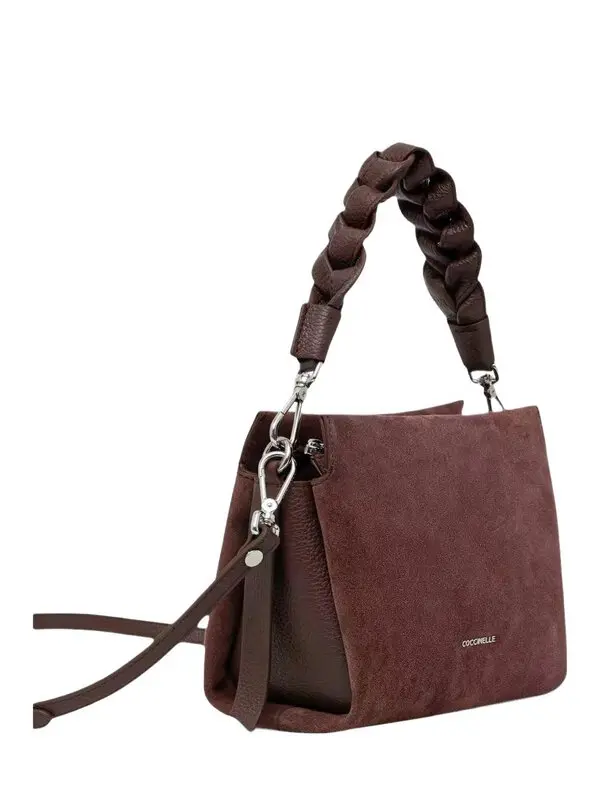 COCCINELLE Small Braided-handle Suede Tote Bag - Brown