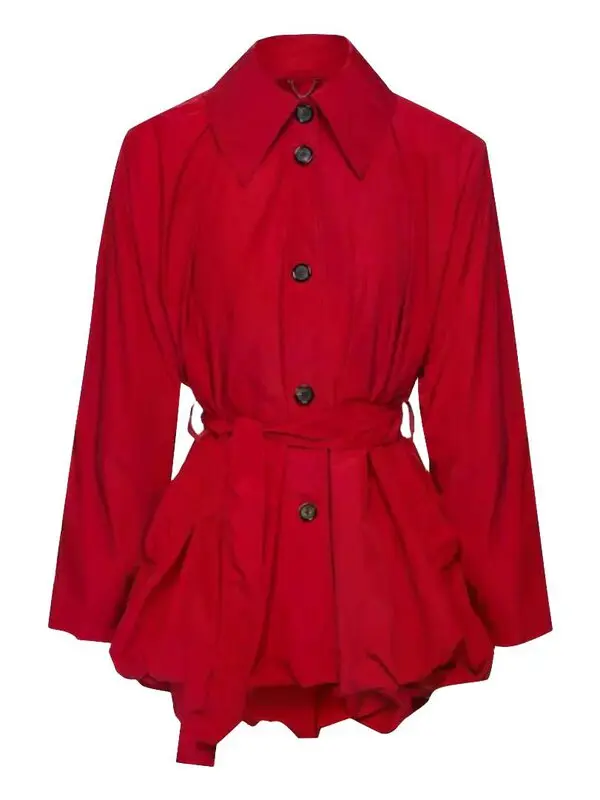 Magda Butrym Belted Bubble-hem Coat - Red