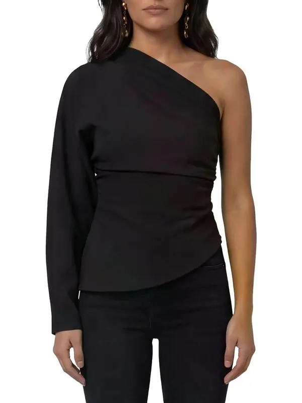 Federica Tosi One-shoulder Draped Blouse - Black