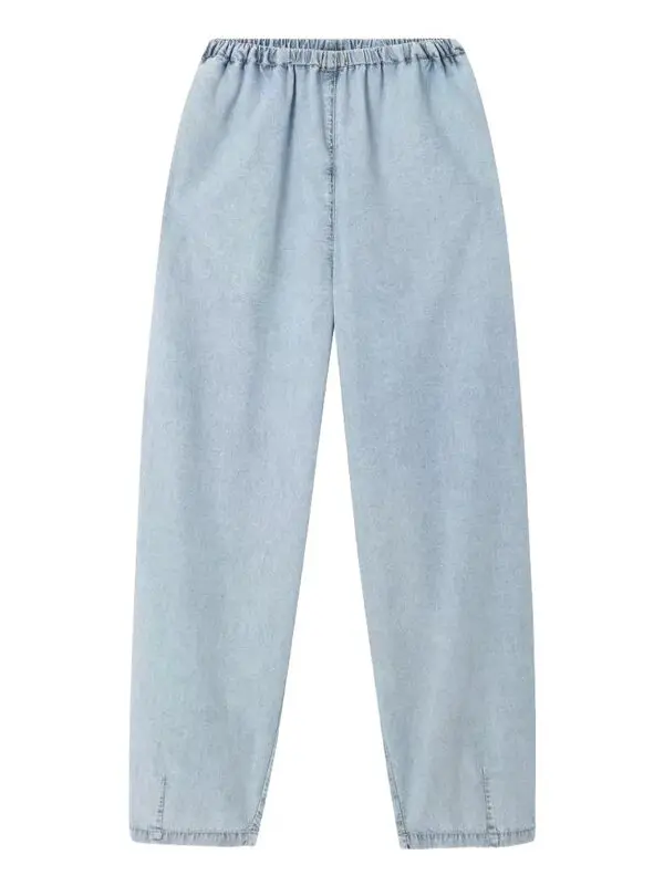 American Vintage Logo Print Elasticated Jeans - Blue
