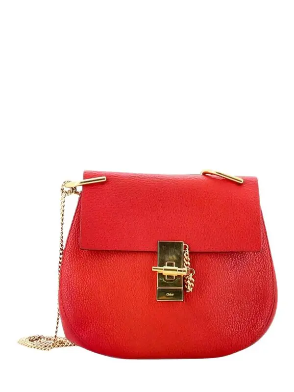 Chloé Drew Leather Small Crossbody Bag - Red