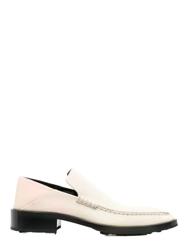 JIL SANDER Pointed-toe Leather Loafers - Neutrals