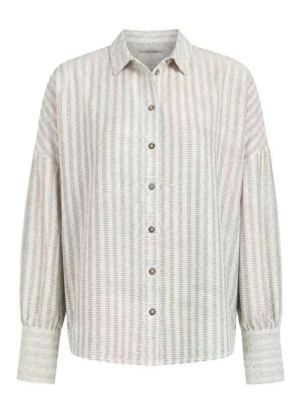 FORME D'EXPRESSION Striped Drop-shoulder Shirt - Neutrals