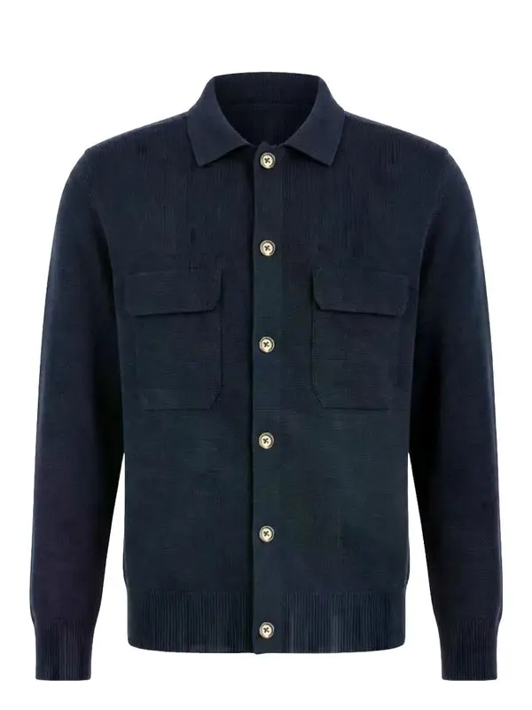 Eleventy Long-sleeved Knitted Shirt - Blue