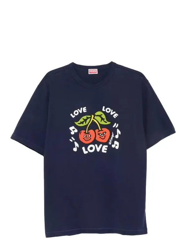 Kenzo Cherry-print T-shirt - Blue