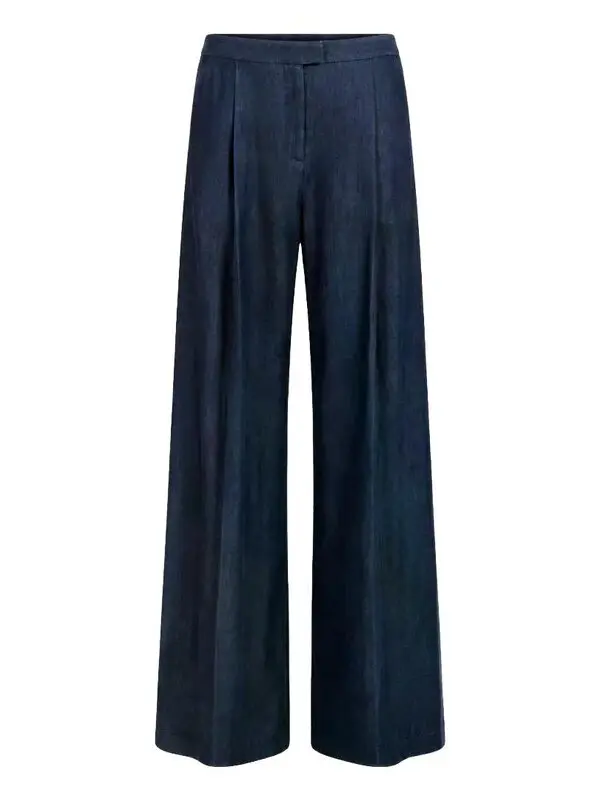 THE SEI Boyfriend Pleated Trousers - Blue