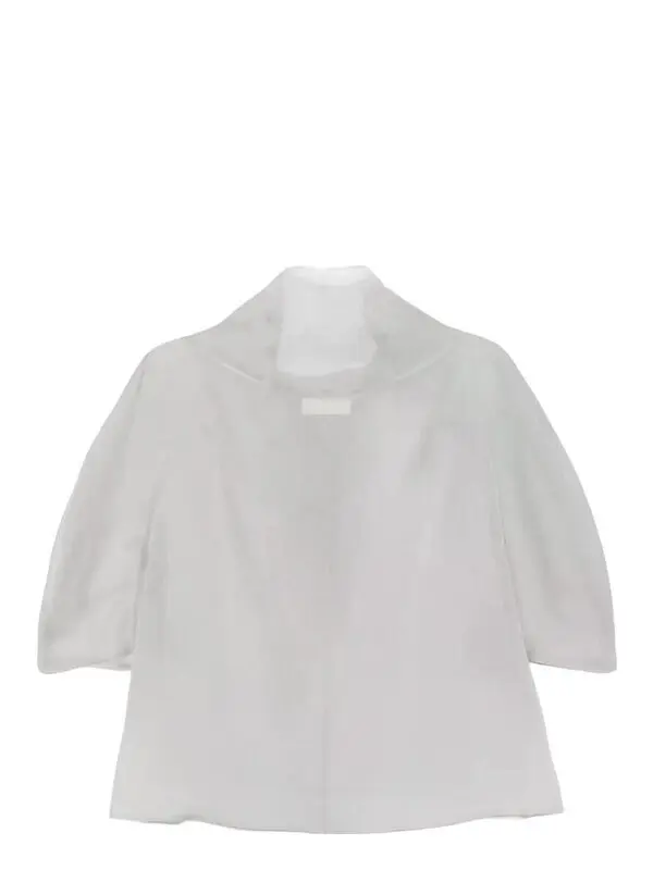 AMOMENTO Sheer Tie-fastening Blouse - Grey