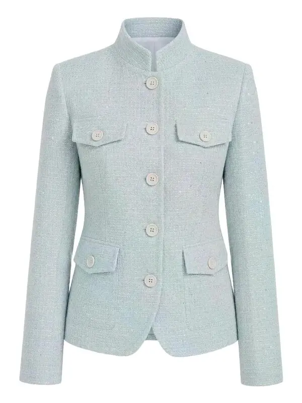 Eleventy Tweed Field Jacket - Blue
