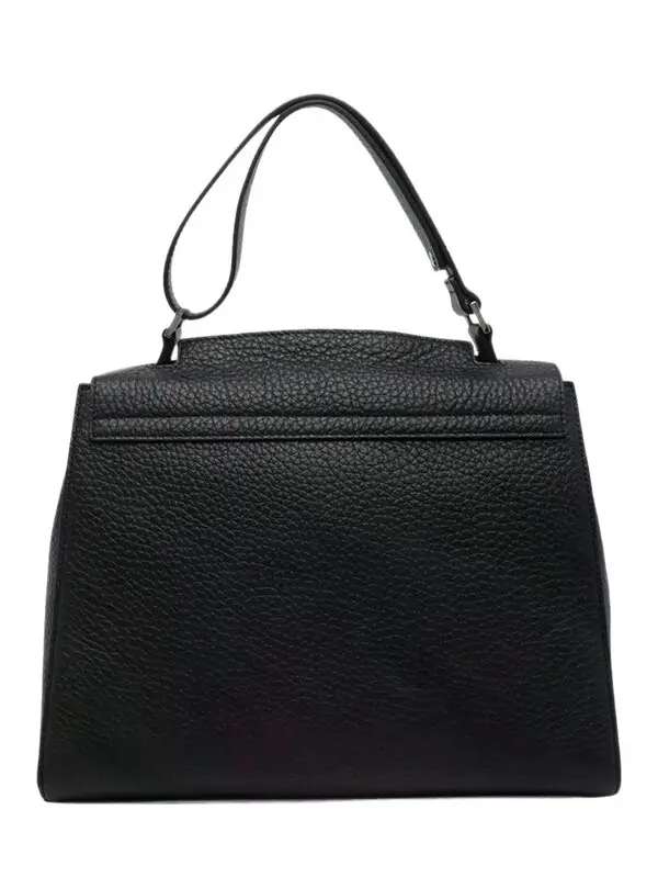 Orciani Sveva Pebbled Leather Tote Bag - Black