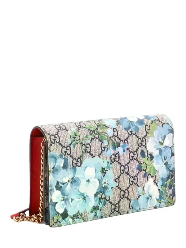 Gucci Blooms Print Gg Coated Canvas Chain Wallet Crossbody Bag - Multicolour