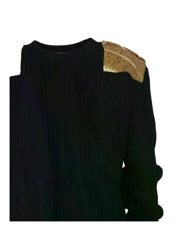 Valentino Garavani Embellished Shoulder Sweater - Black