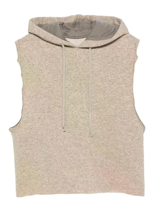 Rick Owens Sleeveless Hoodie Vest - Neutrals