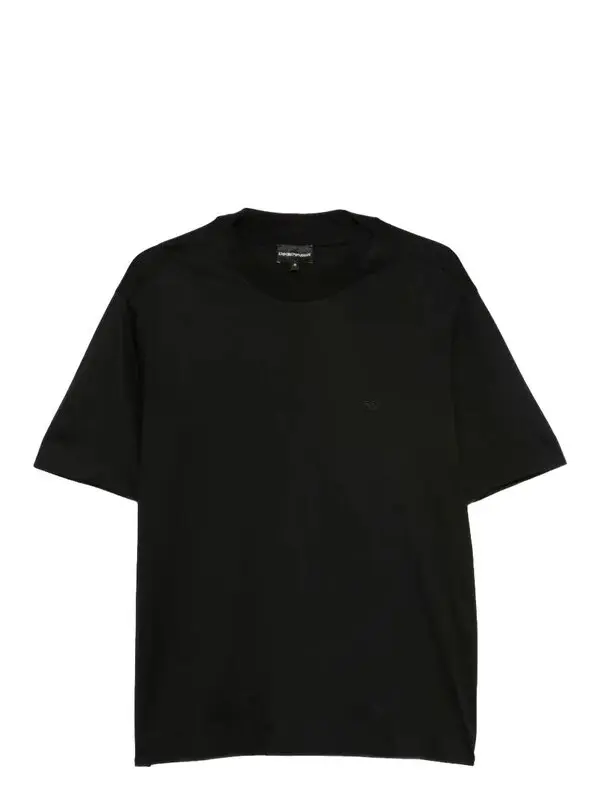 Emporio Armani Logo-embroidered T-shirt - Black