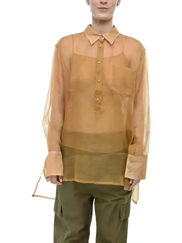 SUPER BLOND Silk Organza Shirt - Orange