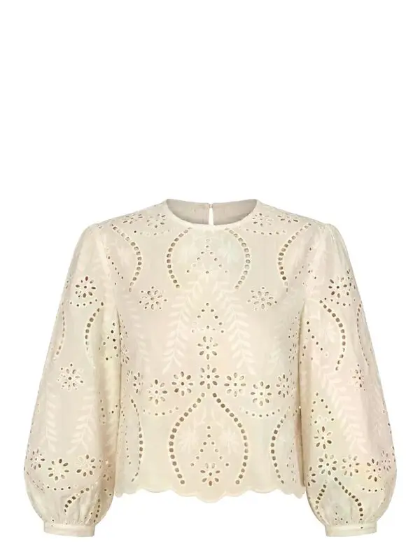 Natalie Martin Broderie Anglaise Blouse - Neutrals