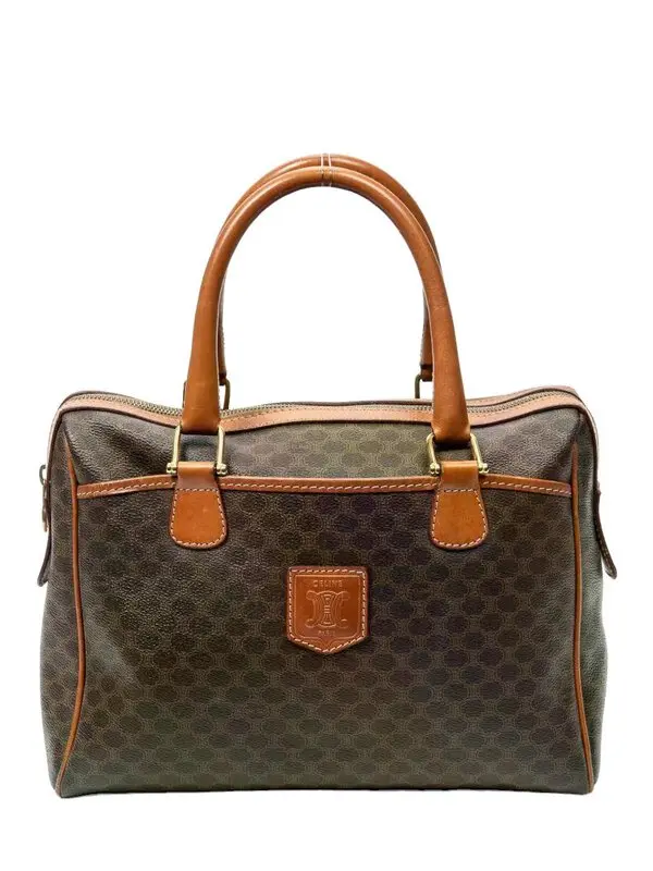 Celine Small Macadam Leather-trim Tote Bag - Brown