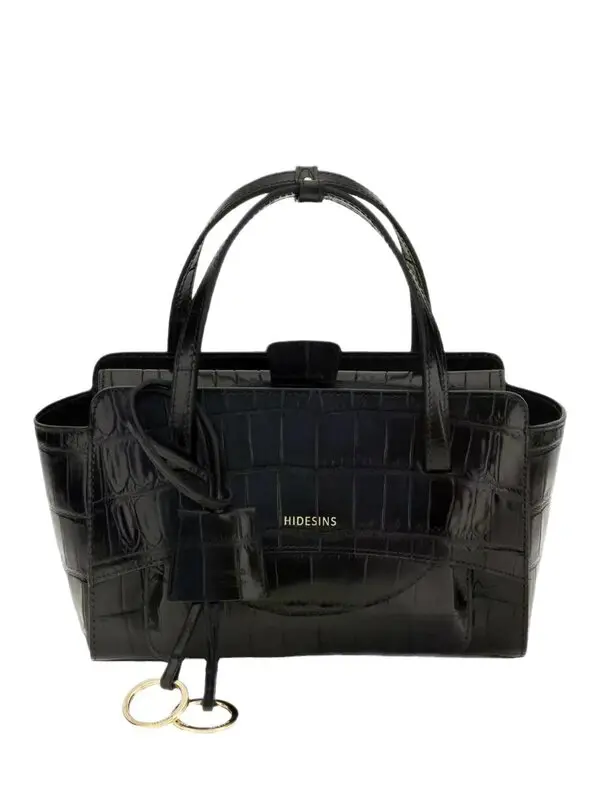 B Sides Croc-effect Leather Shoulder Bag - Black