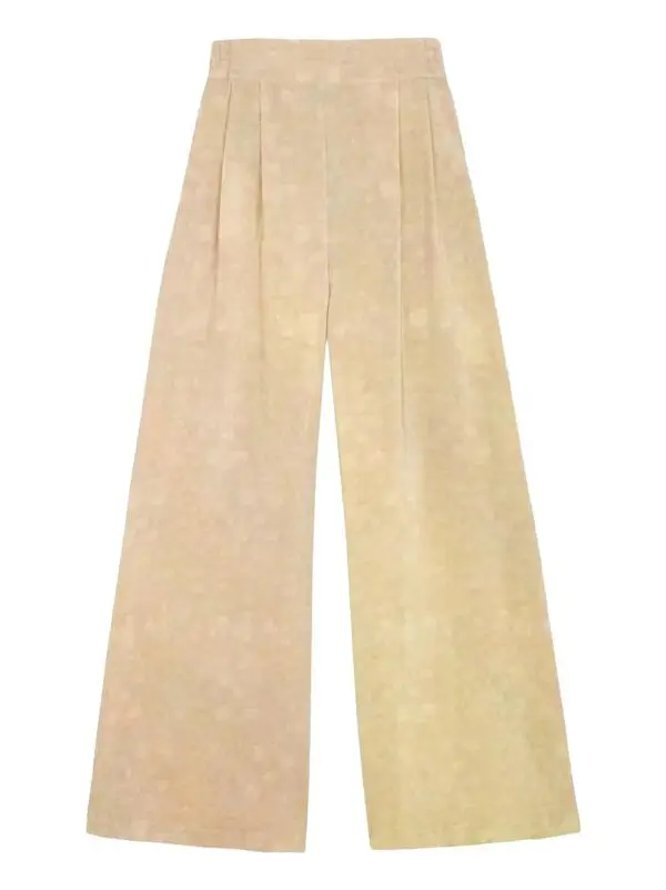 CORTANA Ada Floral-print Silk Trousers - Neutrals