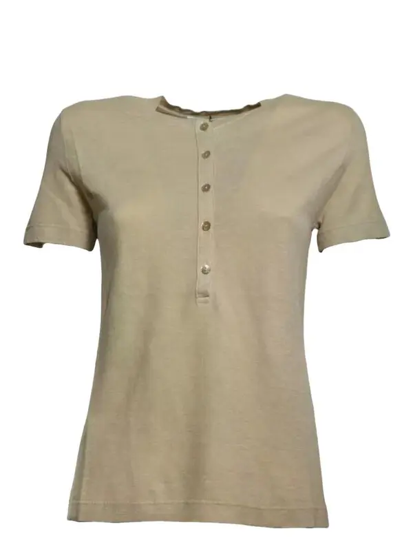 SOLOTRE Button-placket Short-sleeve T-shirt - Neutrals