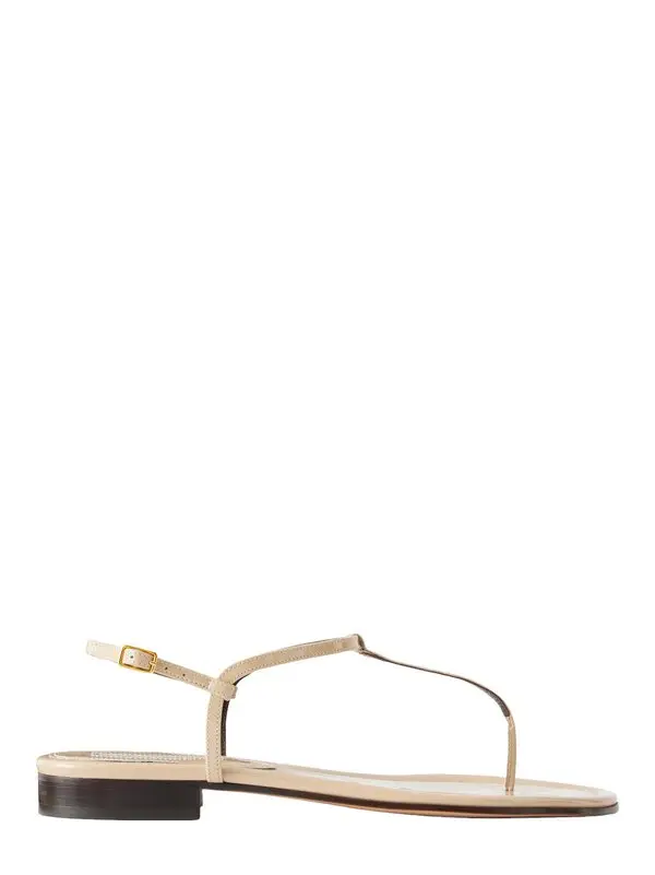 EMME PARSONS Cecilia Patent-leather Sandals - Neutrals