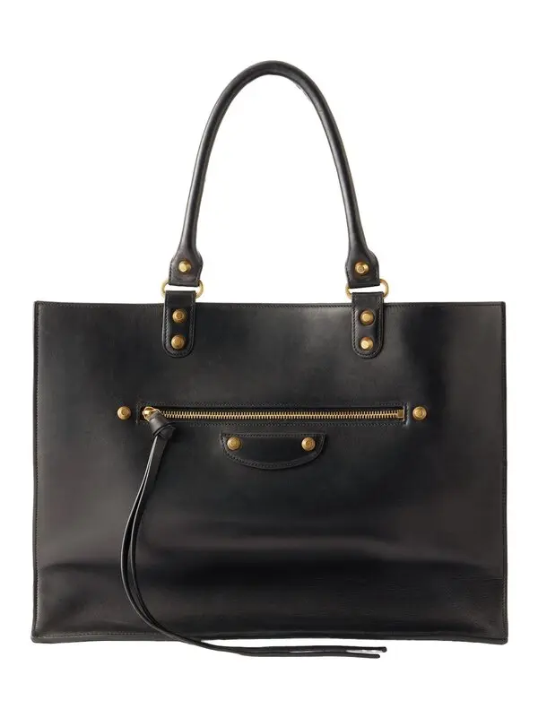 Balenciaga Le City Sleek Leather Tote - Black