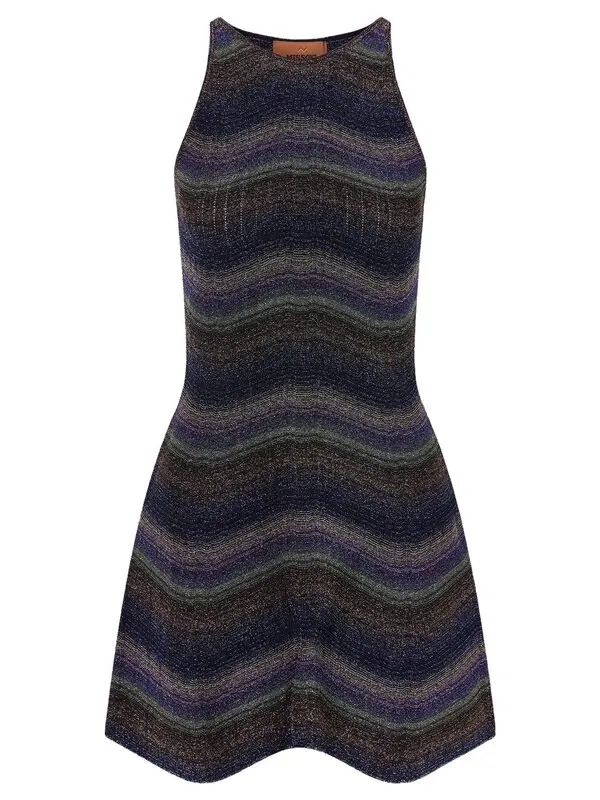 Missoni Metallic Chevron Crochet-knit Mini Dress - Multi