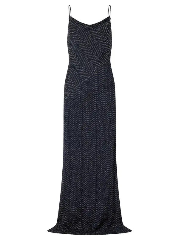Missoni Striped Metallic Crochet-knit Maxi Dress - Blue