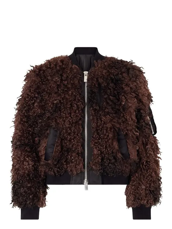 Sacai Plush Bomber Jacket - Brown
