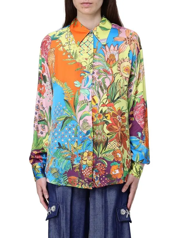 Liu Jo Graphic Print Satin Shirt - Multicolor