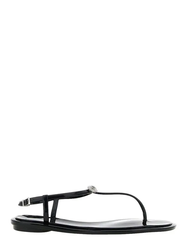 MACH&MACH Embellished Pvc Thong Sandals - Black