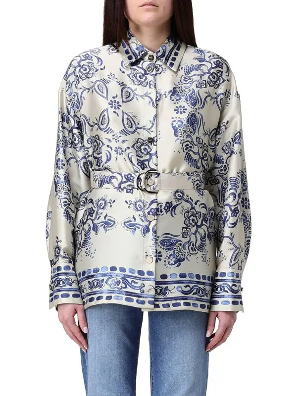 Liu Jo Satin Floral Print Shirt - Multicolor