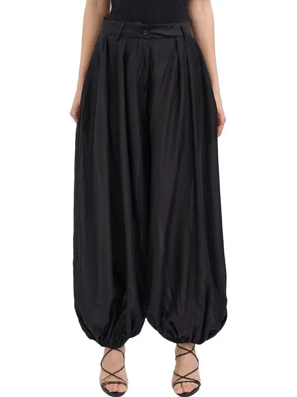 THELATEST Wide Leg Lyocell Trousers - Black