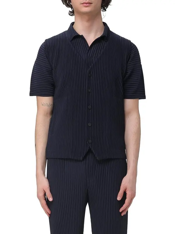 Issey Miyake Homme Plissé Pleated Vest - Blue