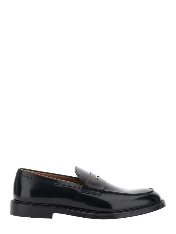 DOUCAL'S Penny Loafers In Brushed Calfskin - Black