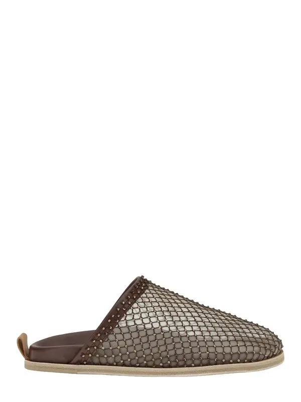FORTE_FORTE Woven Calfskin Sabots - Cocoa