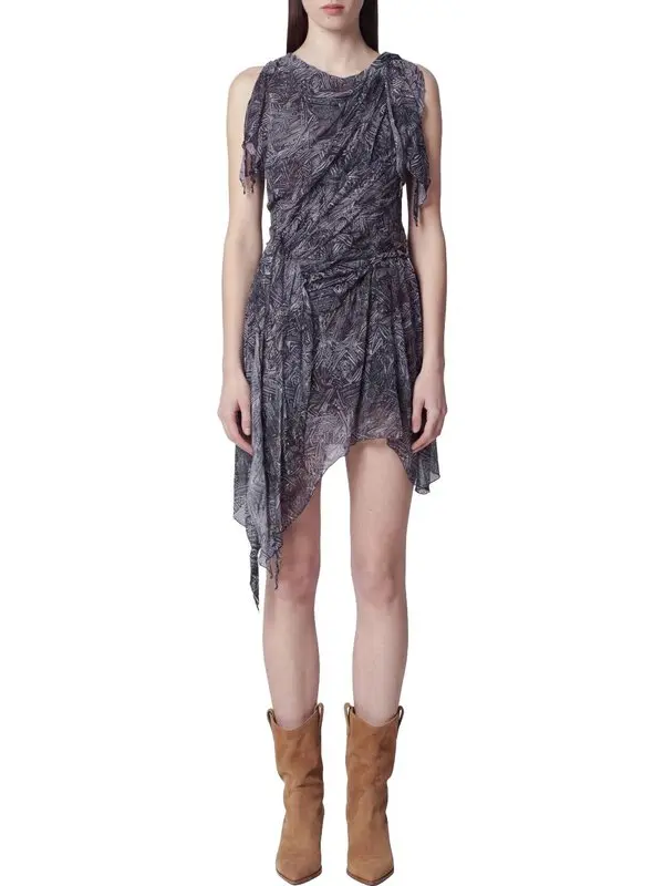 Isabel Marant Étoile Asymmetric Sleeveless Mini Dress - Multicolor