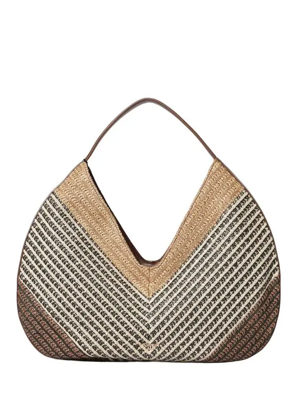 TWINSET Striped Raffia Hobo Bag - Multicolor