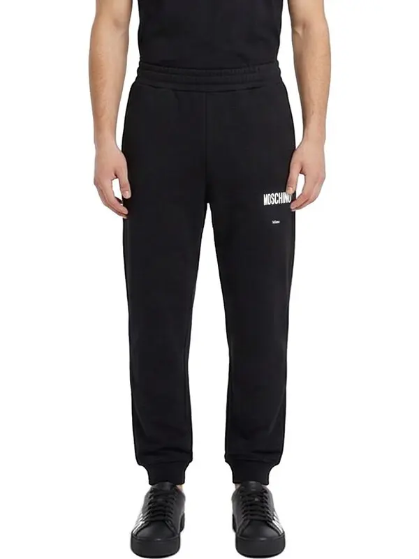 Moschino Cotton Jogging Trousers With Logo - Black